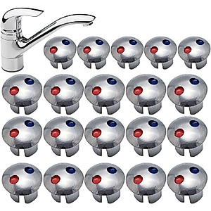 20 Pcs Faucet Replacement Part| Faucet Handle Index Buttons Faucets Replacement Part,Hot Cold Water Markers, Hot and Cold Signs Button Hot Cold Water Label for Kitchen Air Tool Parts & Accessories
