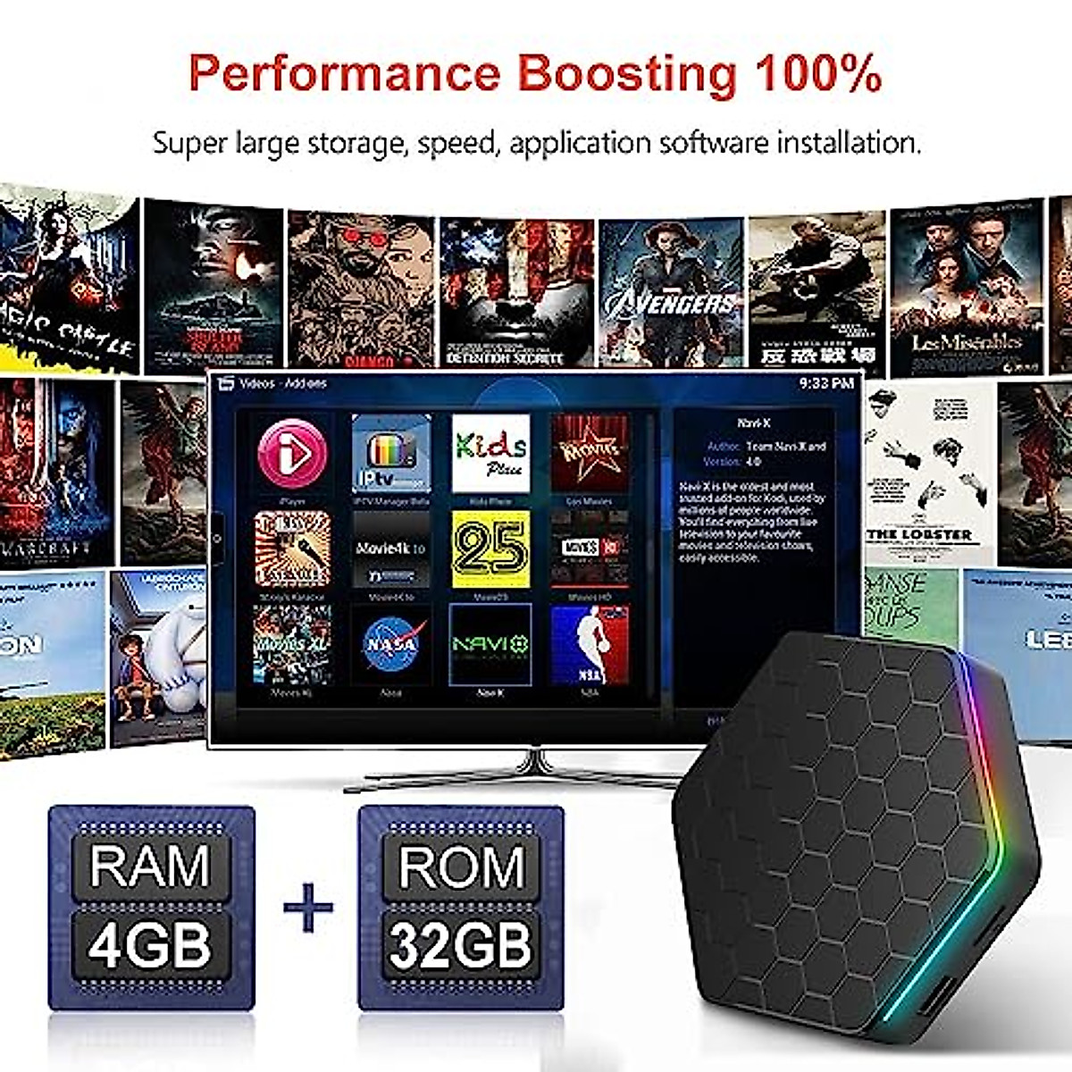 Android TV Box, 4GB RAM 32GB ROM QPLOVE Q18 Boxed TV Android H618 Quad Core Cortex-A53 CPU Mali-G31 GPU 2.4G/5G Dual Band WiFi6 BT5.0 6K 3D HDR10 H265 Smart TV Box