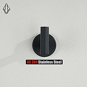 JQK Bathroom Hardware Set, 5-Piece Bath Accessories Set Matte Black Wall Mount Includes 24 in Towel Bar, 9 in HT Bar, TP Holder, Towel Hook x 2, BAS105-PB