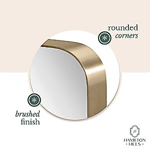 Hamilton Hills 24x36 inch Metal Gold Frame Mirror for Bathroom | Brushed Rectangular Rounded Corner Vanity | 2" Deep Set Design Large Wall Mirrors Decorative | Hangs Horizontal and Vertical