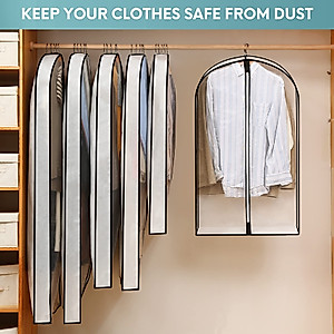 4 Pack - Dress Bags for Gowns Long W/ 4" Gussetes, 60'' Long Garment Bags for Gowns,Clear Garment Bags for Hanging Clothes, Dress Garment Bag for Storage and Travel - 24'' x 60''