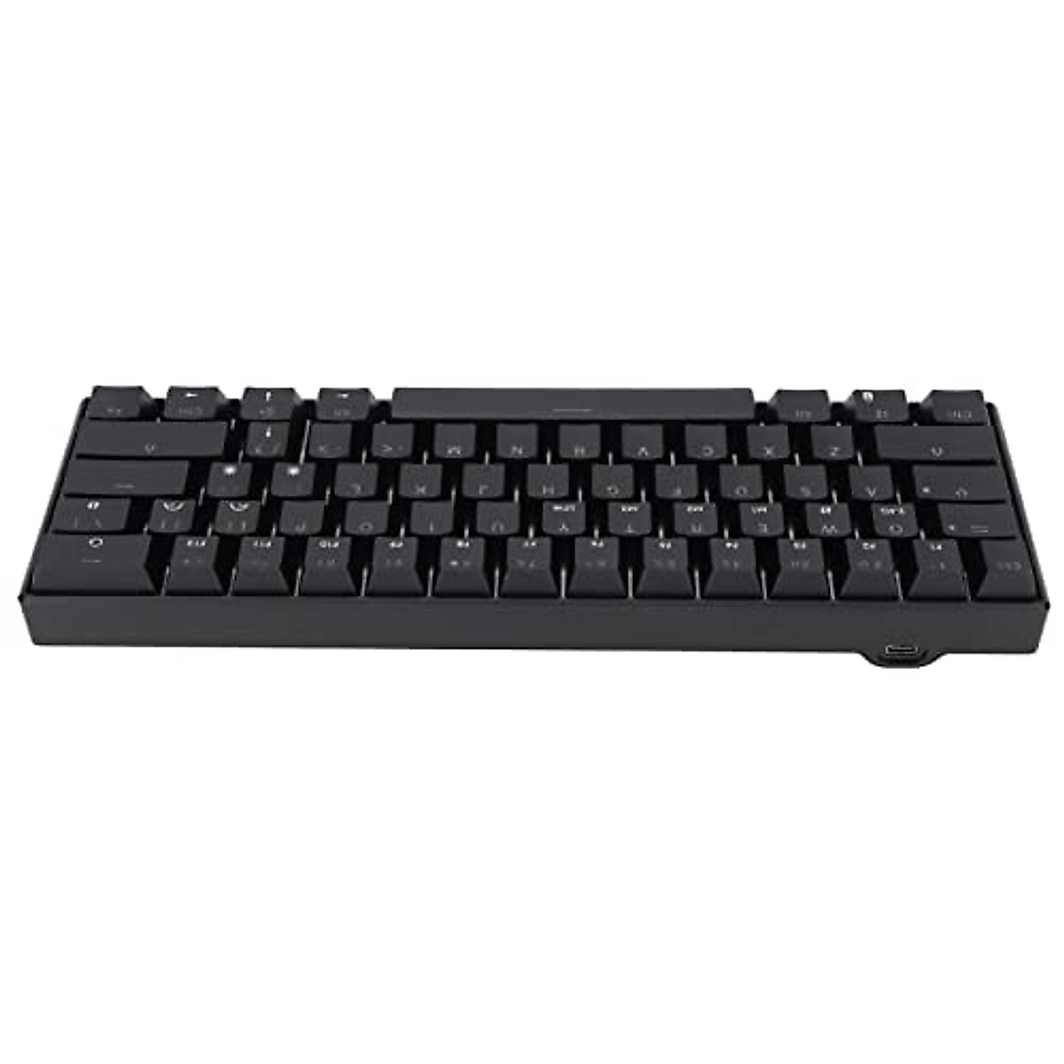 Kafuty-1 Mechanical Gaming Keyboard 60%, 61 Keys Backlit Mini Ergonomic Wireless/Wired Bluetooth Keyboard, for PS4 PC Mac Gamer, Typist, Travel (Black Shaft)