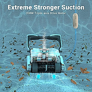 AIPER【Newest】 Robotic Pool Cleaner with Wall Climbing, Automatic Pool Vacuum with Remote Control, Multi-Layer Filtration, Triple-axis Motors, Ideal for Above/Inground Pool Up to 60ft - Orca 2000