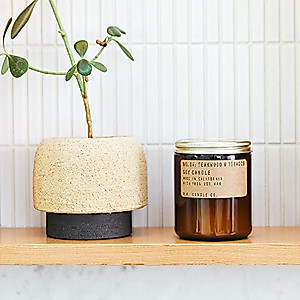 P.F. Candle Co. Teakwood & Tobacco Functional Fragrance Classic Standard Scented Soy Wax Candle (7.2 oz) and Hand & Body Wash (8 fl oz) Bundle Gift Set, Self-Care Package