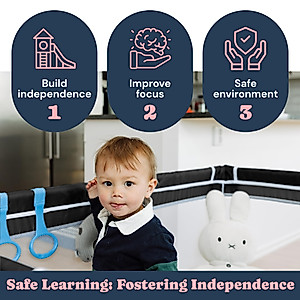 TODALE Baby Playpen for Toddler, Large Baby Play Yard, Safe No Gaps Playpen for Babies,Baby Gate Playpen(Black,50”×50”)