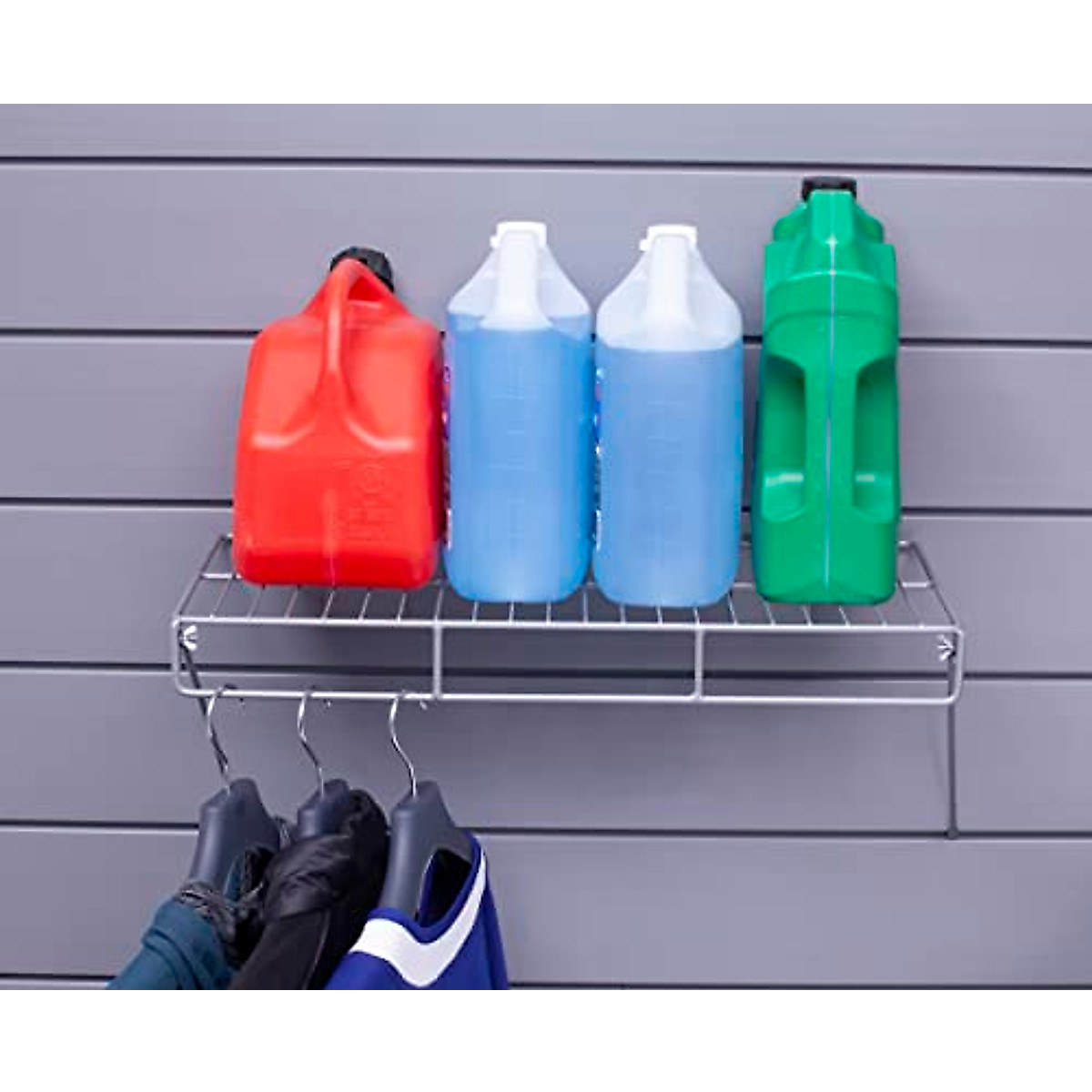 Crownwall Universal Slatwall Steel Wire Shelf with Rail, 2-Pack (24-in x 12-in)