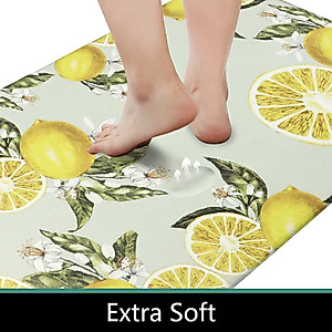 Homcomoda Kitchen Mat Cushioned Anti Fatigue 2 Piece Waterproof Kitchen Rugs and Mats Non Skid PVC Kitchen Floor Mat Heavy Duty Standing Comfort Mat for Kitchen Laundry Offic Sink 17"x28"+17"x47"