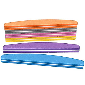 zenglingliang Nail Buffer Sanding Block 50pcs Sponge Sandpaper Nail Files for Manicure Nail Buffer Block 100/180 Colorful Boat Sanding Foam Emery Board Nail File (Color : Purple)