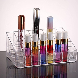 40 Grids Lipsticks Holder - Clear Acrylic Lipgloss Lipstick Organizer and Storage Display Case for Lip Gloss, Lipstick Tubes