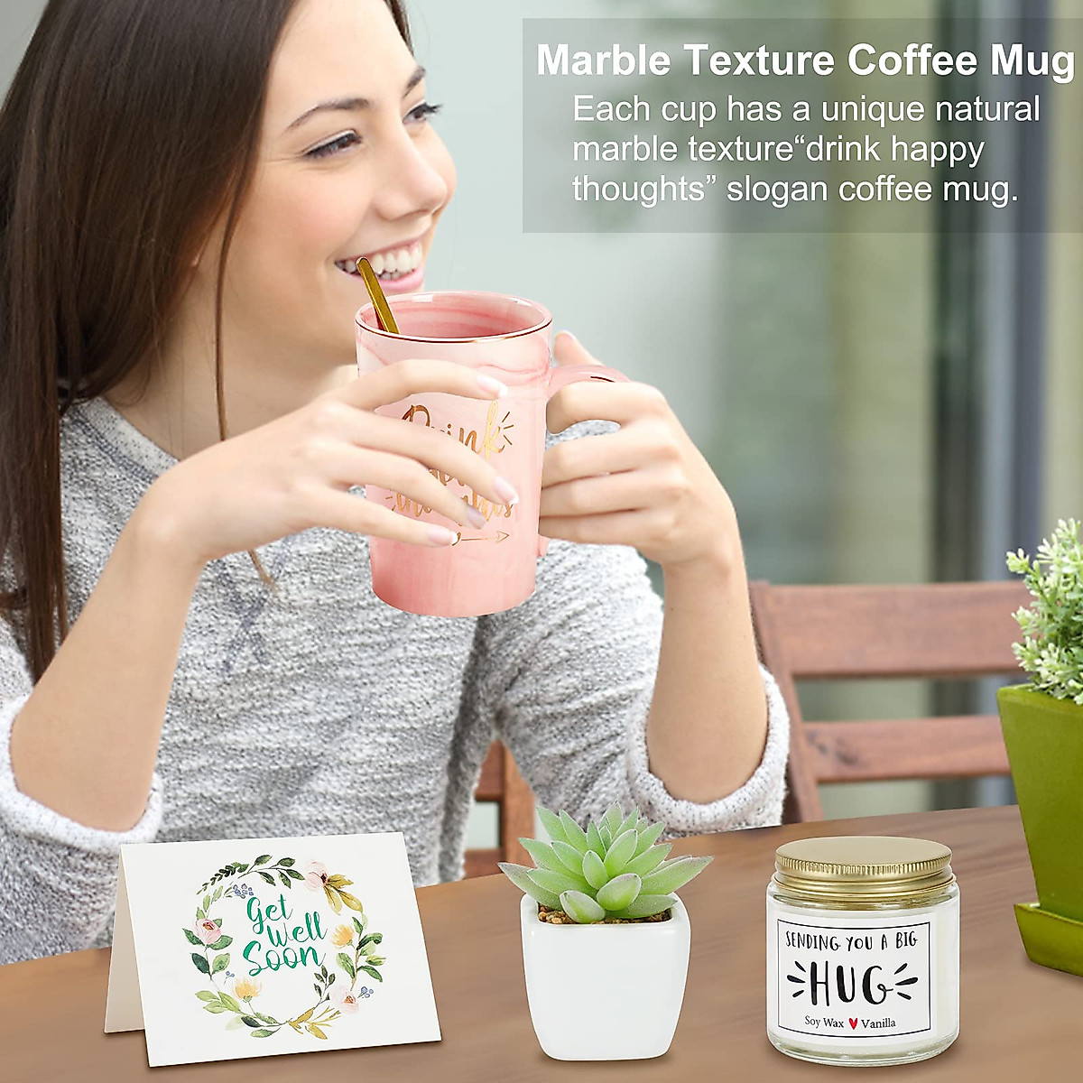 Get Well Soon Gifts for Women,Care Package For Women After Surgery,Feel Better Soon Gifts Basket For Sick Friend,Self Care Sympathy Gifts Thinking of You Gifts with Blanket,Coffee Mug For Best Friend