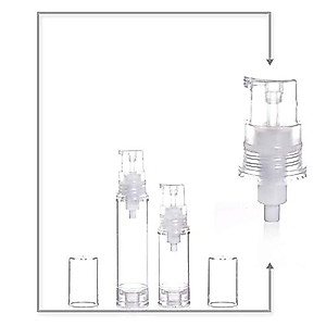 erioctry 12Pcs 10ML Empty Refillable Cosmetic Containers Cream Lotion Bottles Portable Clear Plastic Airless Vacuum Pump Bottle Sample Packing Toiletries Liquid Storage Vial Jars