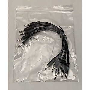 Luigis Modular Supply Spaghetti Eurorack Patch Cables - Package of 5 Black Cables, 6 (15 cm)