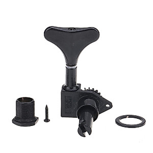 Wilkinson 2R2L 20:1 Ratio Bass Tuners Machine Heads Tuning Pegs Keys Set for Ibanez Style Electric Bass, Black