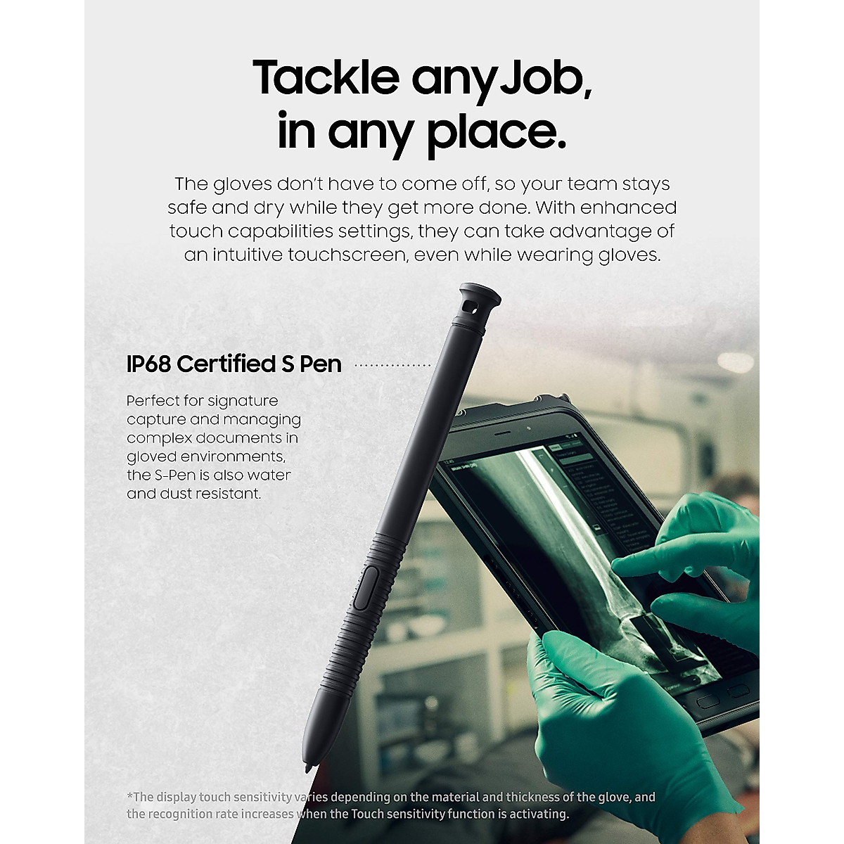 SAMSUNG Galaxy Tab Active3 Enterprise Edition 8” Rugged Multi Purpose Tablet |64GB & WiFi & LTE (Unlocked) | Biometric Security (SM-T577UZKDN14), Black