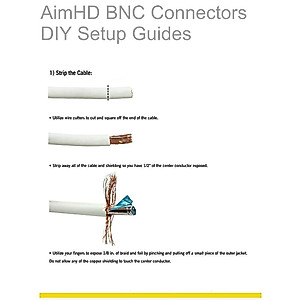 AIMHD 20 Pack BNC Male Connectors RG59 RG6 Coaxial Terminal Gold-Plated Screw On for CCTV Security Video Surveillance Camera Cables