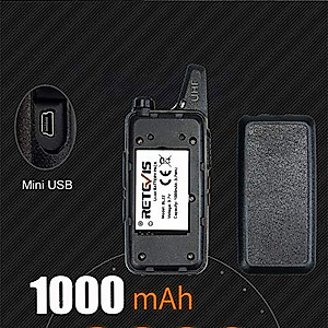 Retevis RT22S Walkie-Talkies Rechargeable,Small Walkie Talkies for Adults,VOX Alarm Channel Signal Display,Compact Two Way Radios for Family Community Gift Skiing(2 Pack)