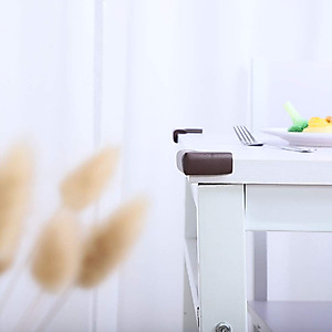 uxcell 4 Pack Foam Furniture Table Desk Edge Cover Pads Protectors Corner Cushions Bumper Guards Brown