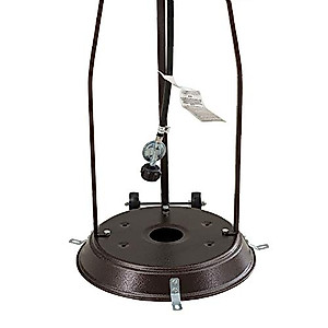 Sunjoy 47,000 BTU Avanti Outdoor Portable Propane Heater for Patio and Garden with Safety Auto Shut Off Valve and Wheels, Bronze