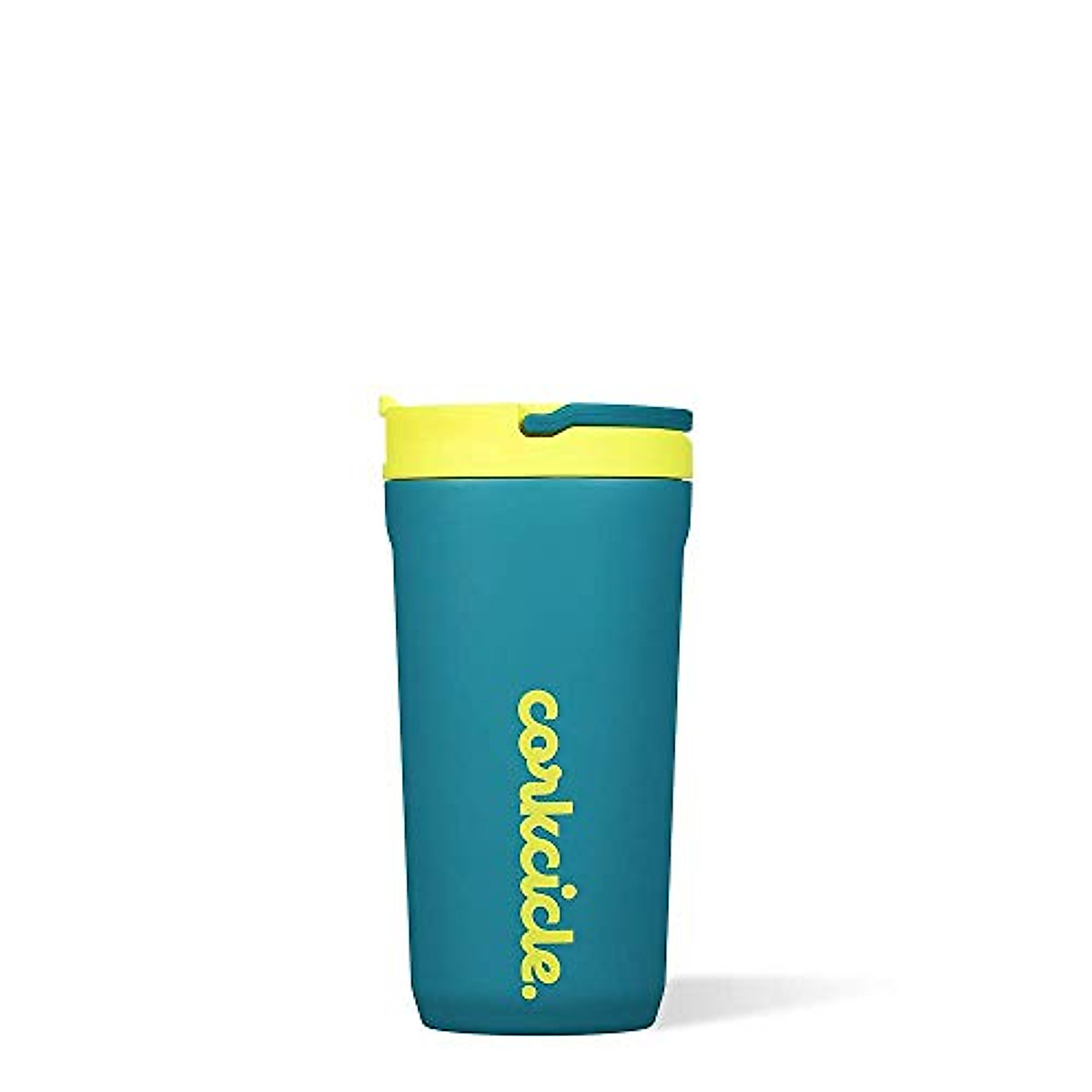 Corkcicle. Kids Tumbler Triple Insulated Stainless Steel Travel Mug, Easy Grip, Non-Slip Bottom, Keeps Beverages Cold for 18 Hours and Hot for 3 Hours, 12 oz, Electric Tide