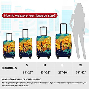 URBEST Luggage Cover Protector Suitcase Anti Scratch Dirt Covers, Fits 18"-22" Luggage Modern City