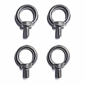 US STAINLESS 4 Pieces Stainless Steel 316 Lifting Eye Bolt 6mm M6 Marine Grade Pitch of 1