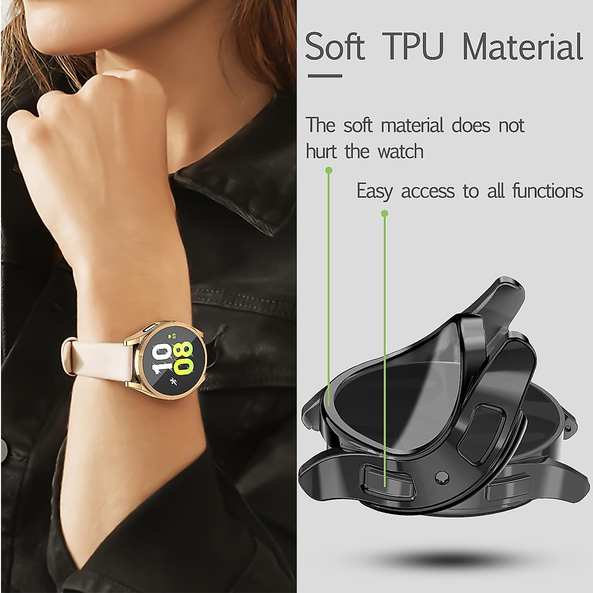 RICHONE [10 Pack] Compatible with Samsung Galaxy Watch FE 4/5 40mm Screen Protector Case, Full Protection Cover Soft TPU Bumper Frame Accessories (10 Colors, Galaxy Watch 5/4 FE 40 mm)