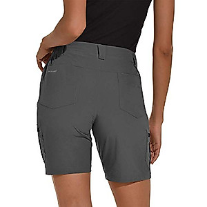 VAYAGER Women's Hiking Cargo Shorts Quick Dry Lightweight Stretch Shorts Golf Fishing Outdoor Casual Shorts Grey X-Small
