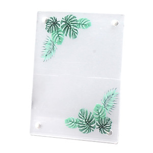Tabletop Picture Frame, Simple Cleaning Picture Frame, Stable and Sturdy Placement, Custom Clear Acrylic for Movie Tickets (Monstera Leaves)