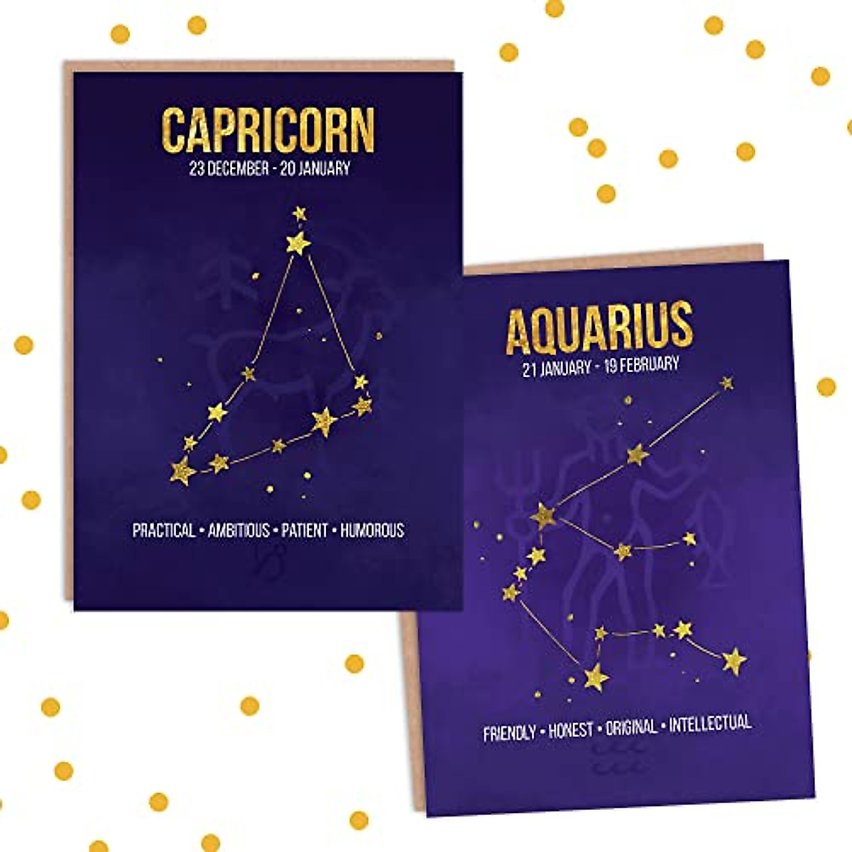 Wee Blue Coo Zodiac Birthday Cards Astrology Star Signs Constellation Blank Greeting Cards With Envelopes Pack of 12