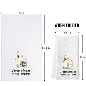 ZJXHPO New Home Kitchen Tea Towel Congratulations On Your New Home Dish Towel Housewarming Gift New Home Congratulation Gift (New Home Towel)