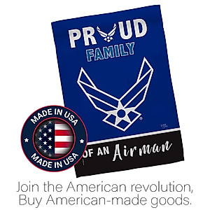 Proud Family Airman Garden Flag - Armed Forces Air Force USAF United State American Military Veteran Retire Official - House Decoration Banner Small Yard Gift Double-Sided Made In USA 13 X 18.5