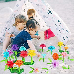 COSILY Flower Toys for Toddler 3 4 5 6 7 Years Old Girls Boys,Flower Garden Building Toy STEM Educational Activity Preschool Toys for Kids Age 3-6 (98 PCS)