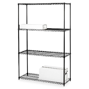 Lorell 70060 Starter Shelving Unit,4 Shelves/4 Posts,36-Inch X18-Inch X72-Inch ,Black