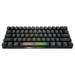 Corsair K70 PRO MINI WIRELESS RGB 60% Mechanical Gaming Keyboard (Fastest Sub-1ms, Swappable CHERRY MX Speed Keyswitches, Aluminum Frame, PBT Double-Shot Keycaps) QWERTY, NA Layout - Black