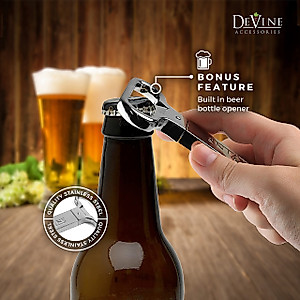 DeVine- Ah So Wine Opener for Vintage Bottles - Two-Prong Cork Puller & Corker With Sleek Case - Great Gift Idea