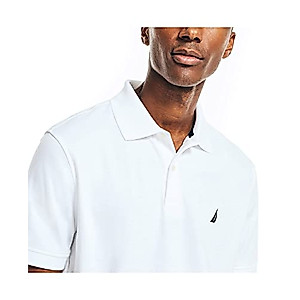 Nautica Men's Classic Fit Interlock Polo, Bright White, X-Large