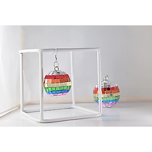 Disco Ball Earrings for Women Discoball Dangle Earrings 70s Accessories Rave Big Halloween Costume