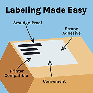 Premium Label Supply White Sticker Half Sheet Labels – 8.5" x 5.5" – Laser/Inkjet Compatible – (2 Labels/Sheet), 25 Sheets - 50 Total Adhesive Labels