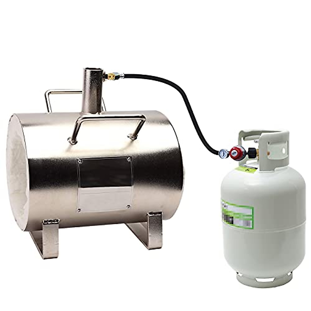 MOFLAME 4 FT 0-30 PSI High Pressure Adjustable Propane Regulator Hose with Gauge 0~60PSI Gas Flow Indicator, 3/8" Male Flare to1/4 NPT, M8x1Male Thread for Gas Burner, Turkey Fryer, Forge Burner