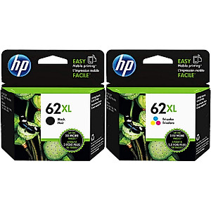 Genuine HP 62XL Black and Color Inkjet Cartridges in Retail Combo Pack