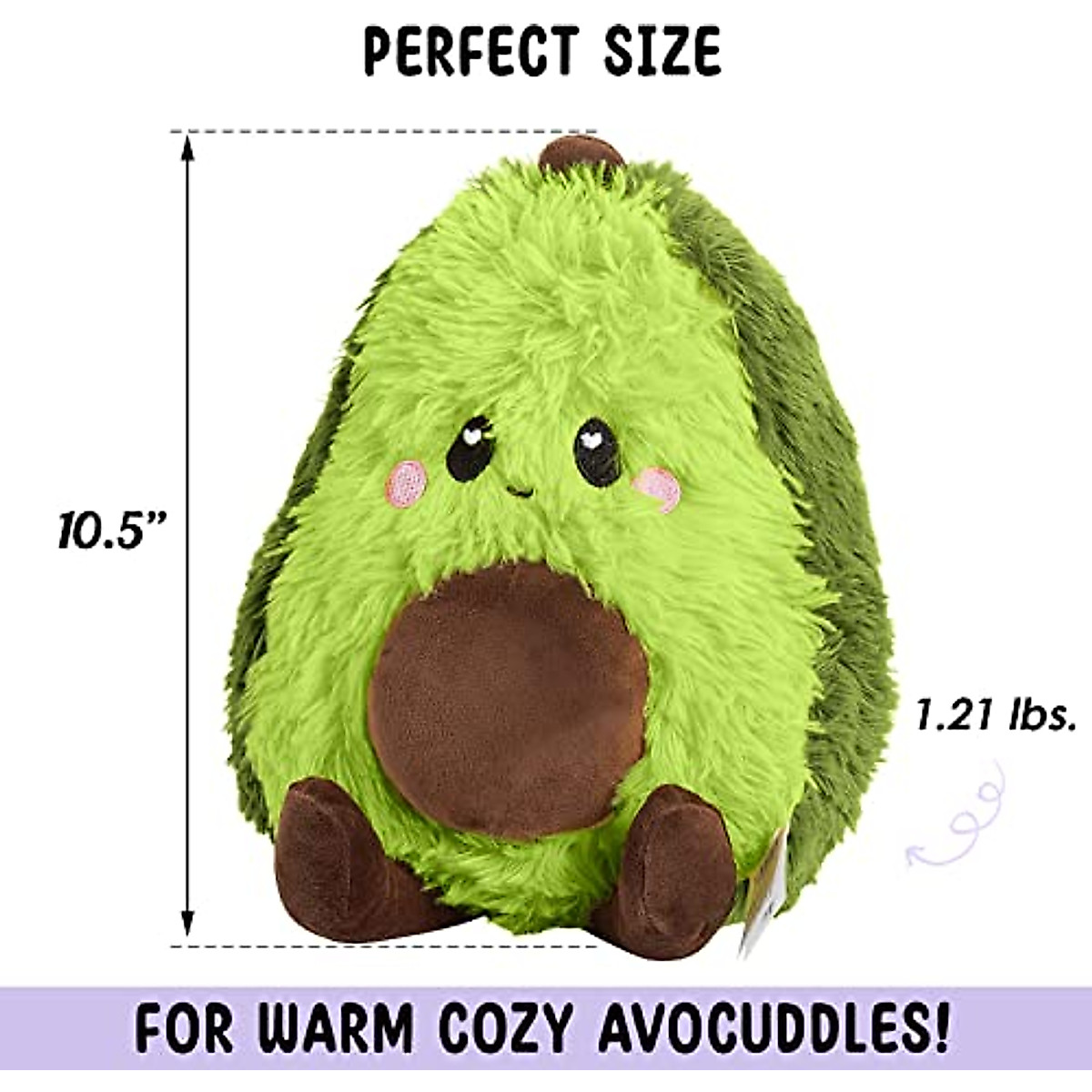 Avocado Microwavable Unscented Heating Pad for Women and Kids- Cute Soft Cozy Pillow Plush Heatable Warm Stuffed Animals - Kawaii Hot and Cold Plushie Food Toy - Avocado Gifts for Girls and Boys
