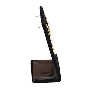 MOOCA 6 Pcs Set Black Velvet Covered Earring Display Stand Pendant Jewelry Organizer Display Holder for Earring, Pendant Accessory Rack for Showcase, 2 1/4 W x 1 1/2 D x 3 1/4 H in, Black Velvet