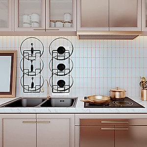 Cokorgue Pot Lid Organizer for Cabinet Door No Drilling, Pot Lid Holder for Kitchen Organization & Storage, 2 Pack Black