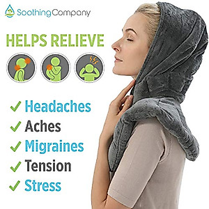 Heating Pad Microwavable, Hooded Neck Heating Pad Microwavable for Shoulders, Legs, Stomach Cramps, Pain Relief Microwavable Heating Pad, Portable Heated Neck Wrap, Soft, Reusable, Cordless Hot Pad