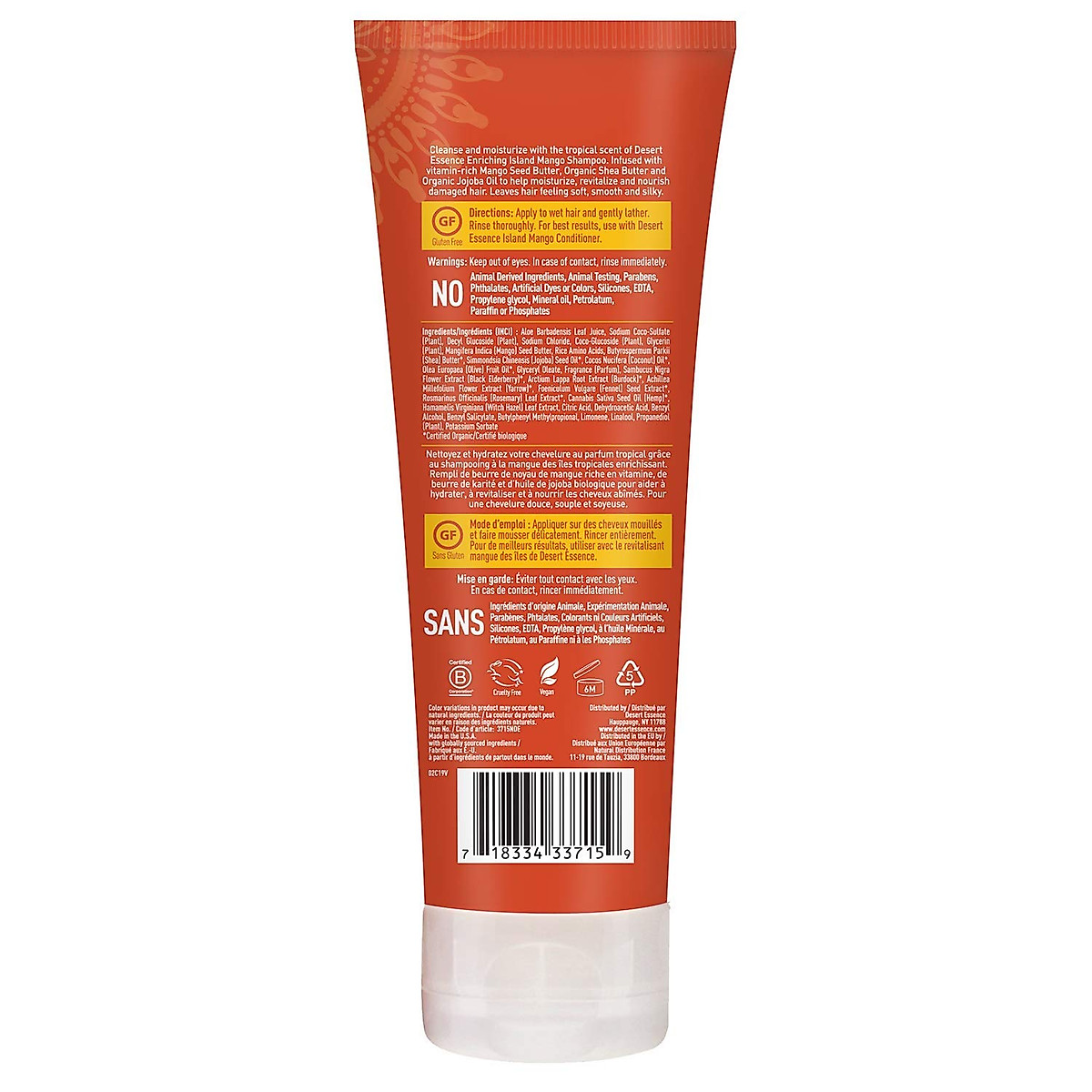 Desert Essence Island Mango Shampoo & Conditioner Bundle - 8 Fl Ounce - Enriching - Shea Butter - Jojoba Oil - Smooth & Silky - Soft & Healthy