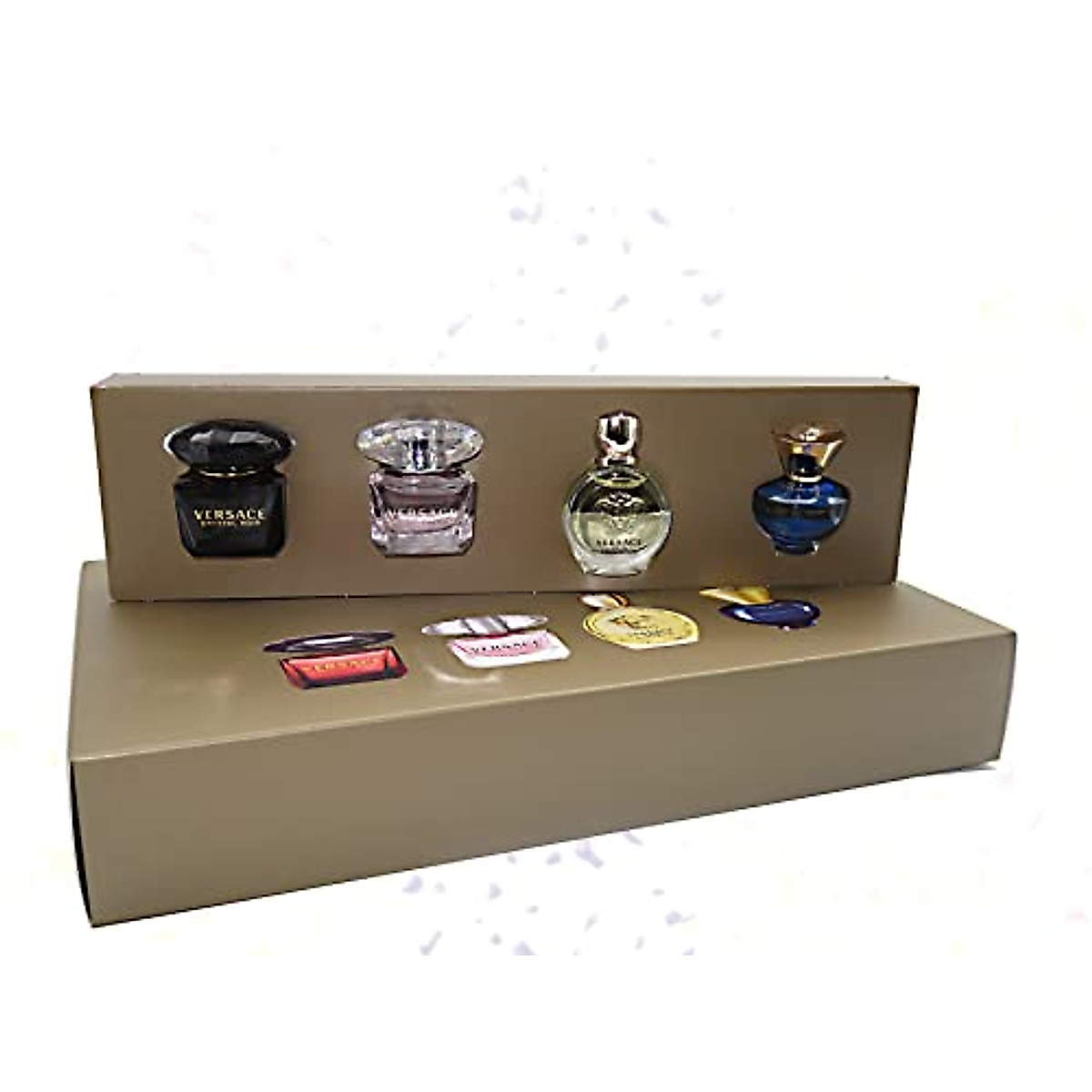 Versace Gifts & Sets Womens Mini Set (Crystal Noir/Bright Crystal/ Eros Pour Femme EDT, Pour Femme Dylan Blue EDP)