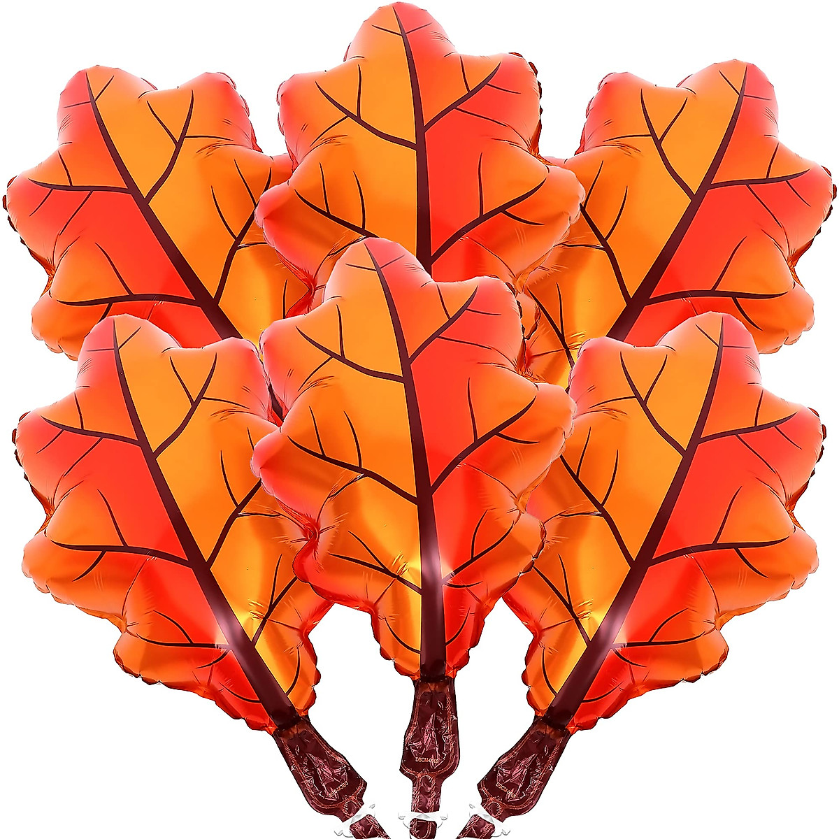KatchOn, Scary Halloween Pumpkin Balloons - 25 Inch, Pack of 10 | Large Fall Leaf Balloons - 27 Inch, Pack of 6 | Pumpkin Foil Balloons, Fall Balloons for Thanksgiving Decorations | Halloween Balloons