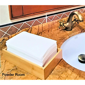 Kitchen Noble Bamboo Guest Towel Holder (2 Pack, 9, 75”x 5, 25”x 2”) – Wooden Rectangle Napkin Tray Multipurpose Organizer Drop Box Ideal for Room, Dining Table, Kitchen Counter Drawers, Natural