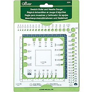 Clover Swatch Ruler & Needle Gauge, White