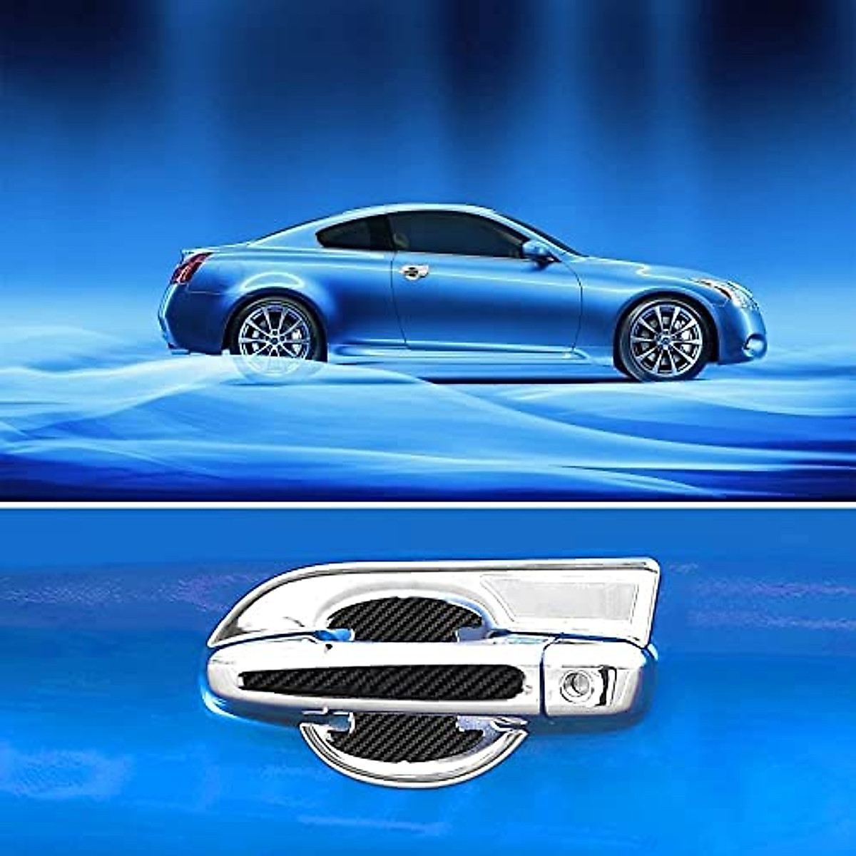 FQMY Car Door Handle Protector, Car Door Handle Scratch Protector Accessories, Universal Car Door Handle Cup Protector, Waterproof Anti-Scratch Car Paint Protective Films(14 Pieces) (Black)